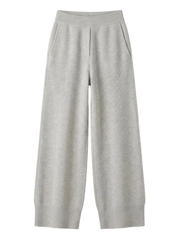 Brunello Cucinelli Knitted Casual Wide-leg Pants - Gray