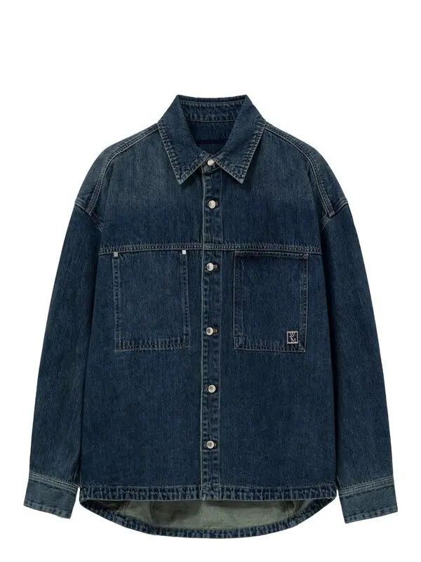 WOOYOUNGMI Logo-plaque Denim Shirt - Black