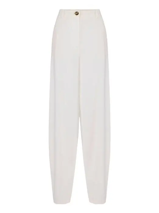Elisabetta Franchi Lightweight Crêpe Trousers - Ivory