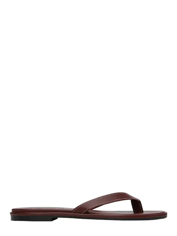 AeydĒ Contrast-stitch Thong Sandals - Wine Red
