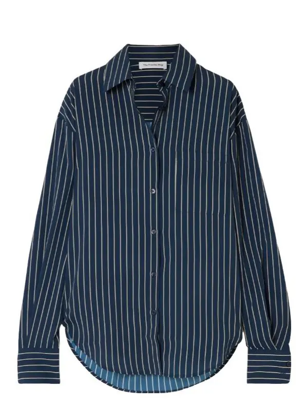 THE FRANKIE SHOP Striped Long Sleeve Shirt - Blue