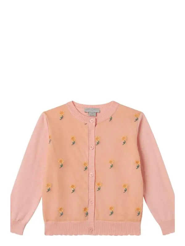 Stella McCartney Sunflower Intarsia-knit Cotton Cardigan - Nude