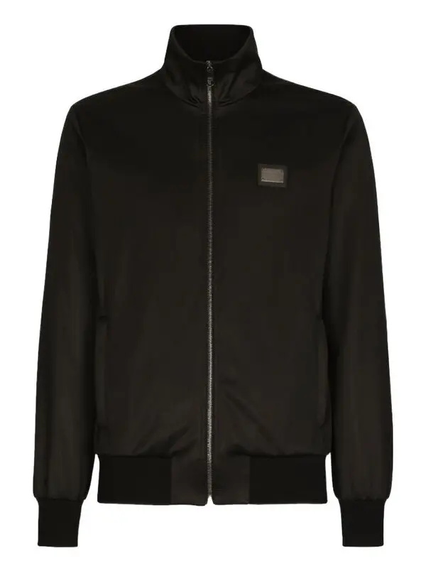 Dolce & Gabbana Logo Plaque Zip Track Jacket - Black