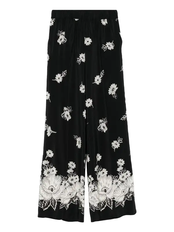 P.a.r.o.s.h Steven Floral Print Trousers - Black