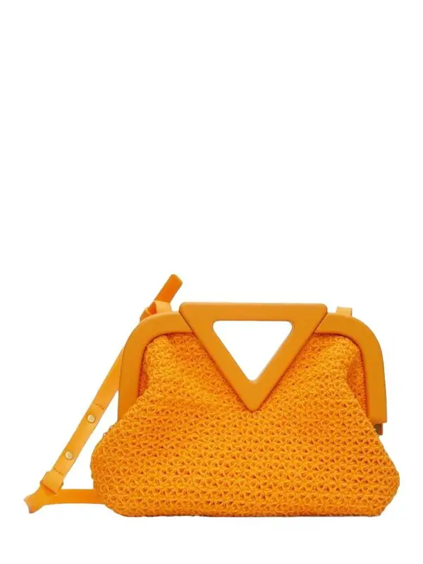 Bottega Veneta Point Woven Crossbody Bag - Orange