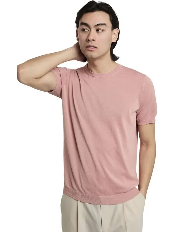 DRUMOHR Short-sleeve Fine-knit Jumper - Pink