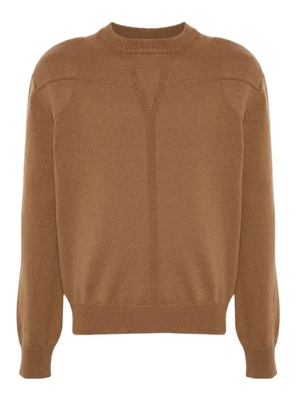 JIL SANDER Crew Neck Long Sleeve Sweater - Brown