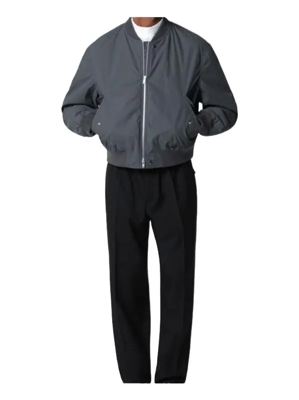 JIL SANDER Zip-up Bomber Jacket - Grey