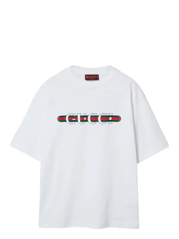 Gucci Logo Printed Jersey T-shirt - White