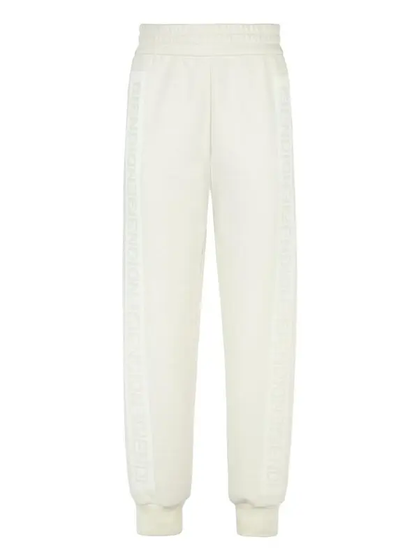 Fendi Fleece Trousers With Side Stripe Detail - White