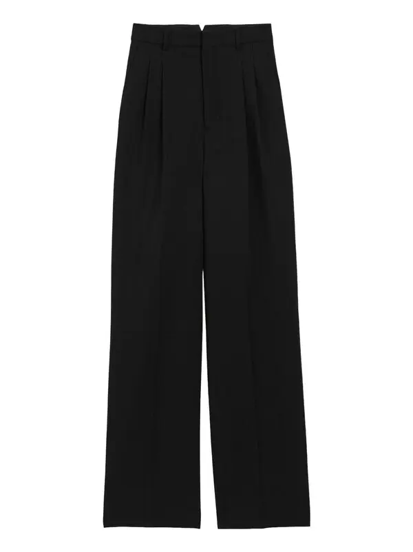 Ami High Waist Wide Leg Trousers - Black