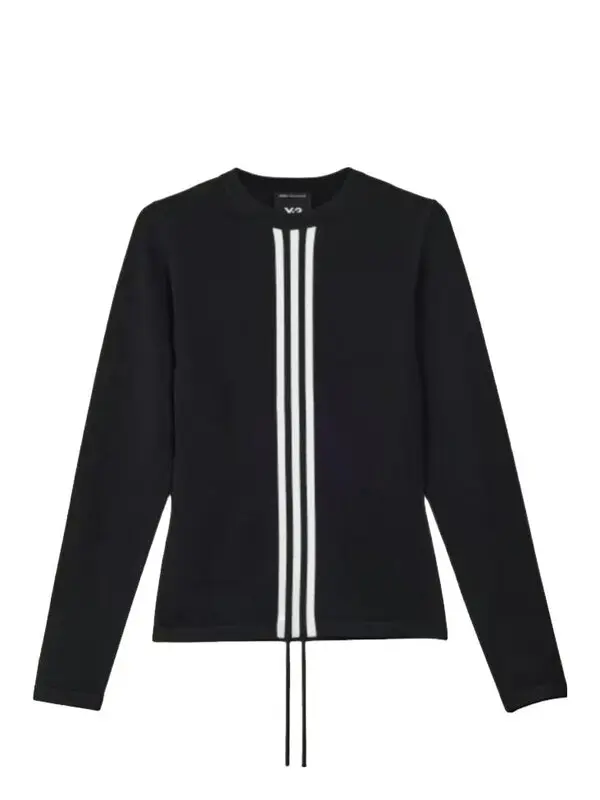 Y3 Long Sleeve T-shirt With Heat-transfer Logo - Black