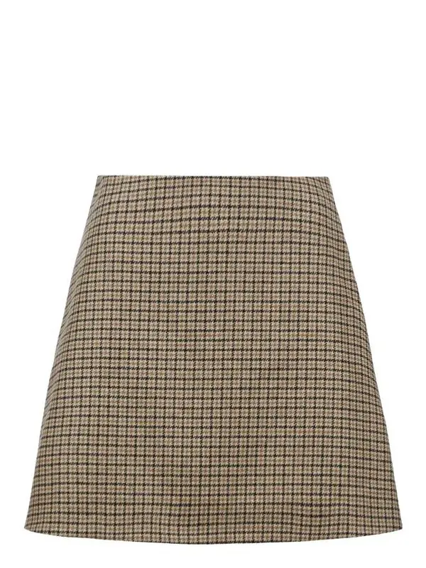 Moncler Checked A-line Mini Skirt - Beige/green