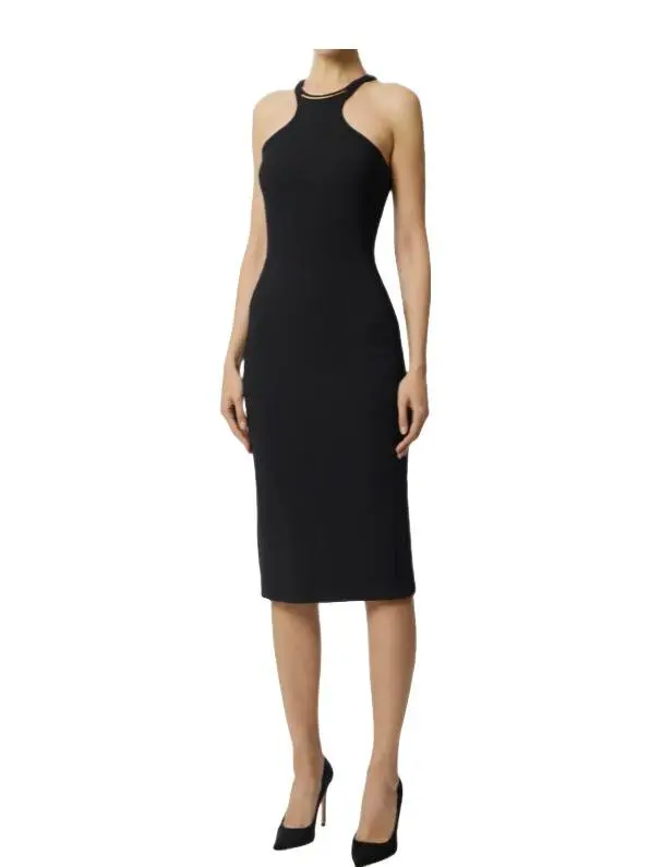 Elisabetta Franchi Open Back Embellished Detail Dress - Black