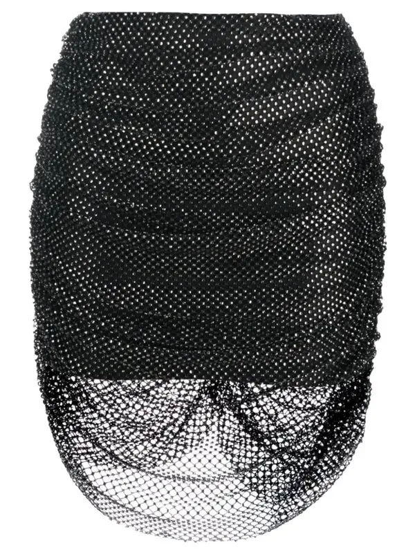 Giuseppe Di Morabito Rhinestone Embellished Mesh Mini Skirt - Black