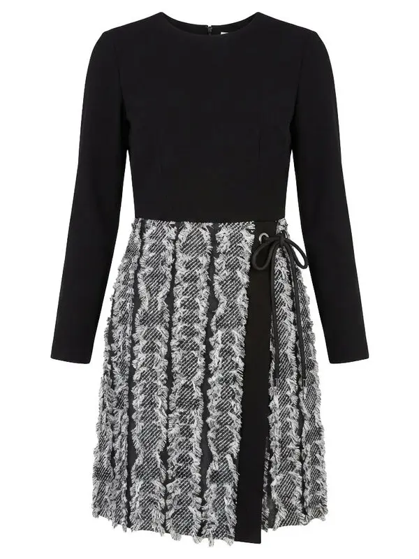 Max Mara Crew Neck Long Sleeve Dress - Black