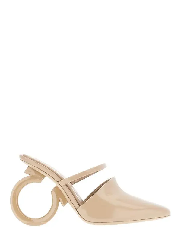 FERRAGAMO Elina Heeled Mules - Nude