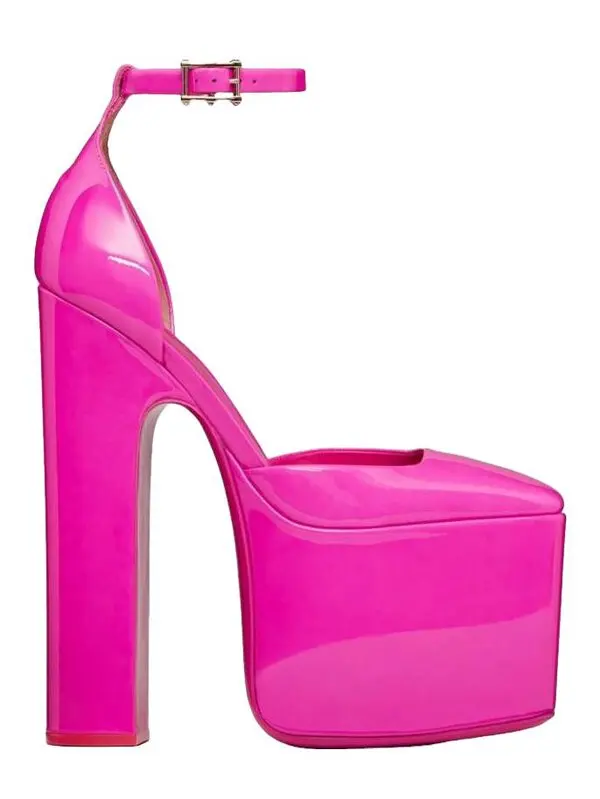Valentino Garavani Discobox Almond Toe Platform Pumps With Adjustable Ankle Strap - Pink