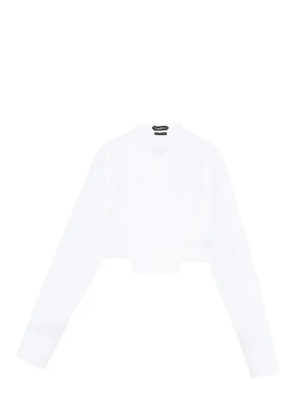 TOM FORD Cropped Shirt With Stand-up Collar - White