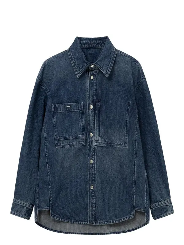 WOOYOUNGMI Denim Shirt With Back Logo - Blue
