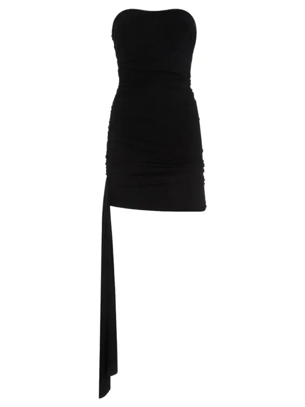 Magda Butrym Ruched Strapless Mini Dress - Black