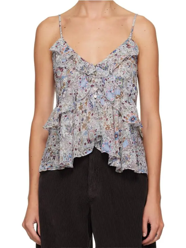 Isabel Marant Étoile Briara Floral Print V-neck Top - Multi-color