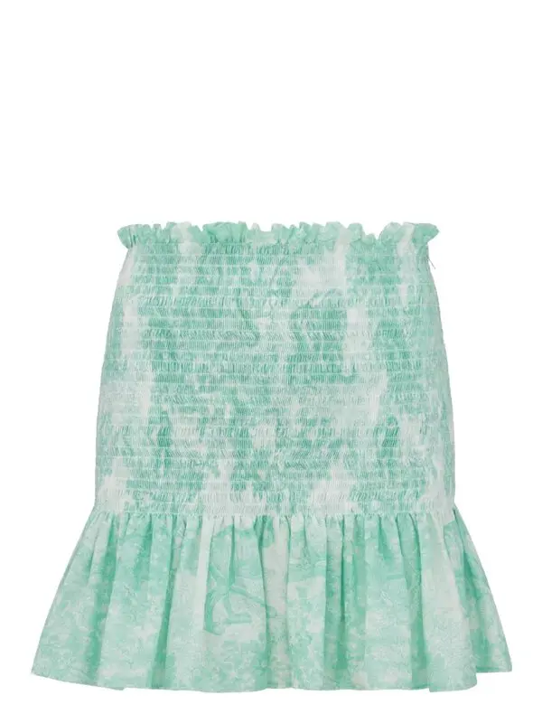 Dior Ruffled Miniskirt - White/ocean Blue