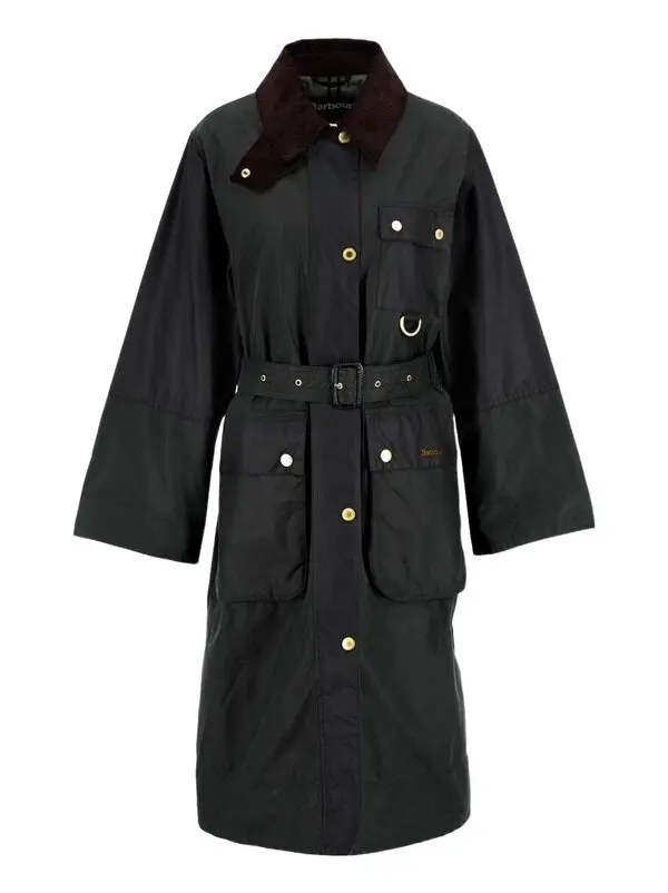Barbour Belted Tartan-cuff Coat - Black