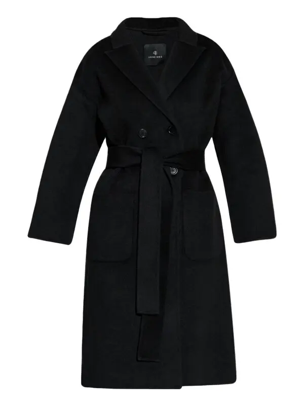 ANINE BING V-neck Double-breasted Coat - Black