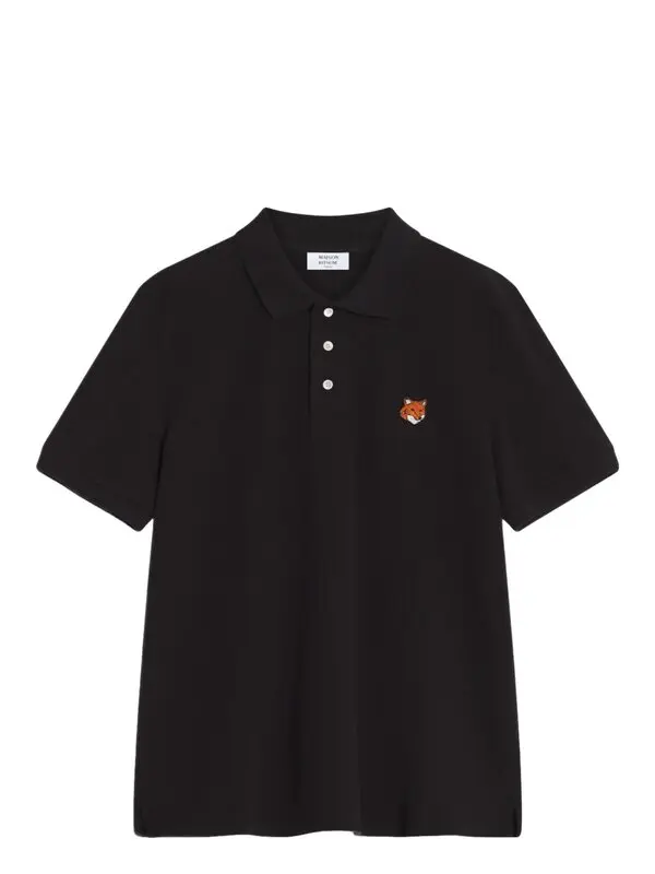 Maison Kitsuné Fox Head Regular Polo Shirt - Black
