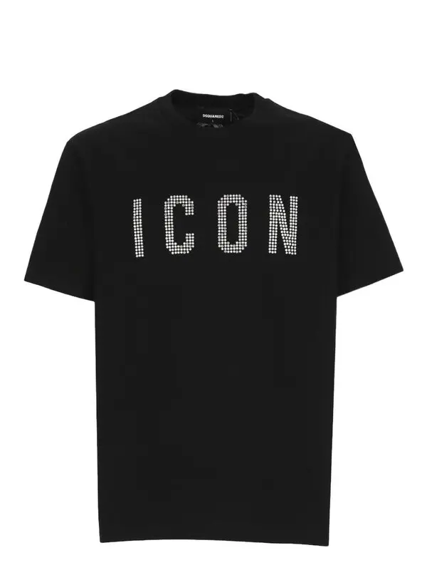 Dsquared2 Logo Embellished Crewneck T-shirt - Black