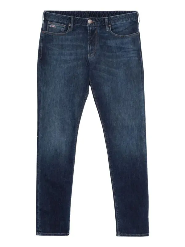 Emporio Armani Logo Plaque Skinny Jeans - Indigo