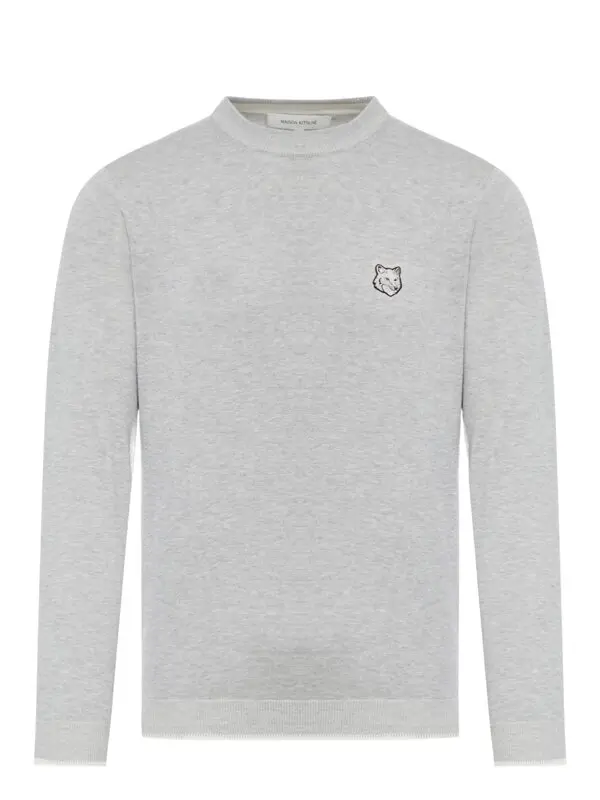Maison Kitsuné Fox Head Patch Fine-knit Jumper - White