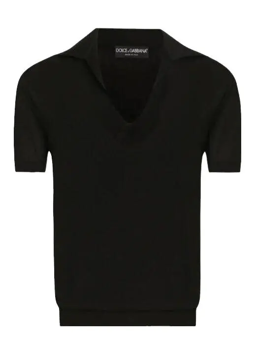 Dolce & Gabbana Cashmere Polo T-shirt - Black