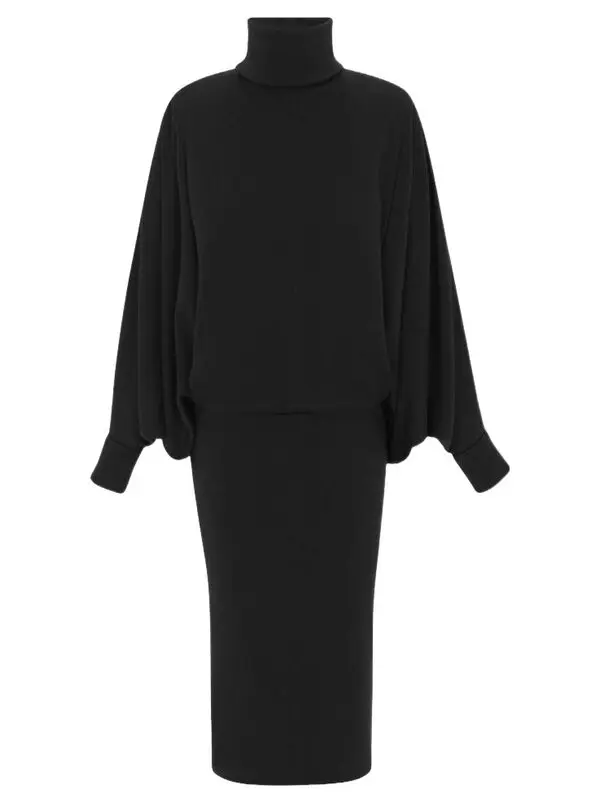 Saint Laurent Oversized Turtleneck Dress - Black