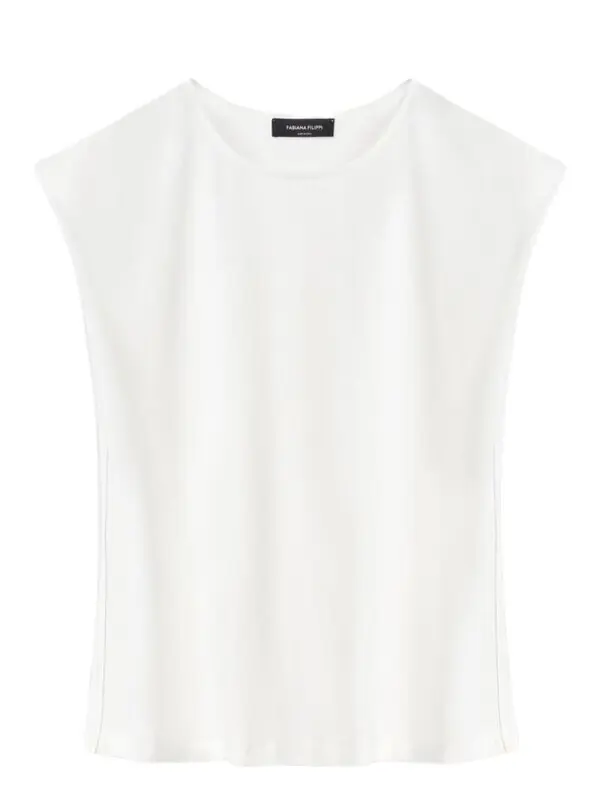 Fabiana Filippi Beaded-trim Crewneck Blouse - White