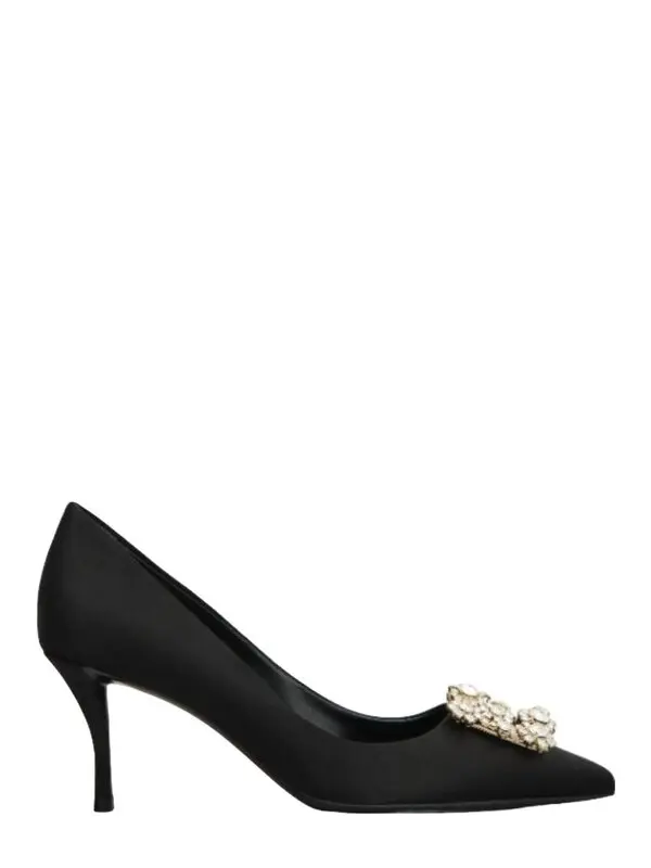 ROGER VIVIER Embellished Pointed Toe Pumps - Black
