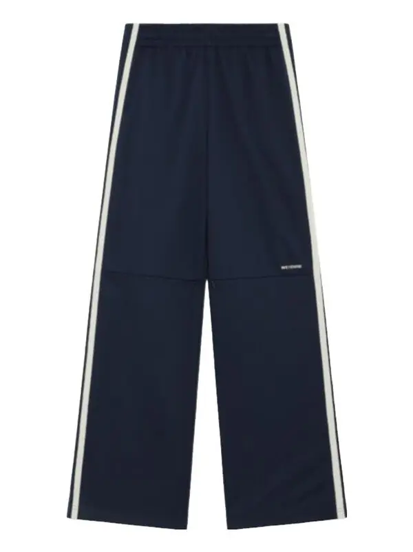 We11Done Mid-rise Track Pants With Striped Trim And Zip Vents - Navy