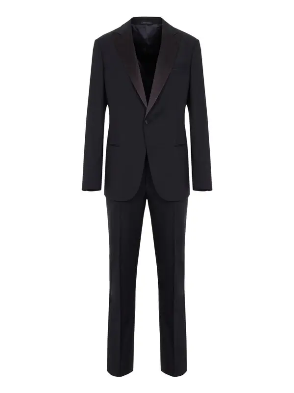 Giorgio Armani Peak-lapel Single-breasted Suit - Black