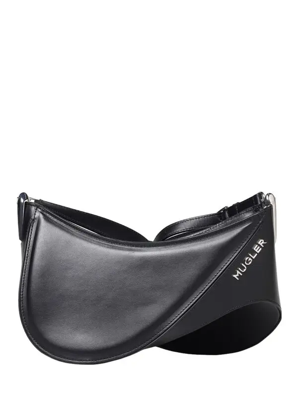 MUGLER Medium Spiral Curve 01 Shoulder Bag - Black