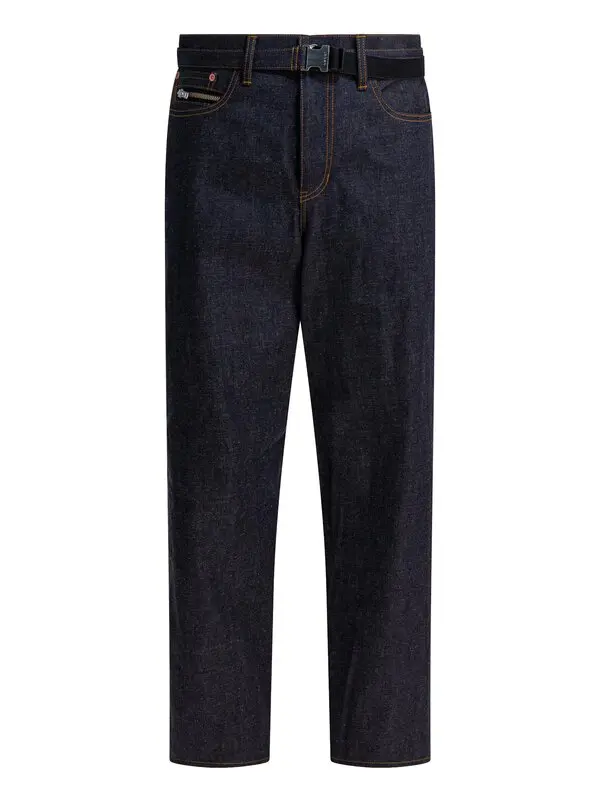Sacai Straight Leg Belted Jeans - Navy