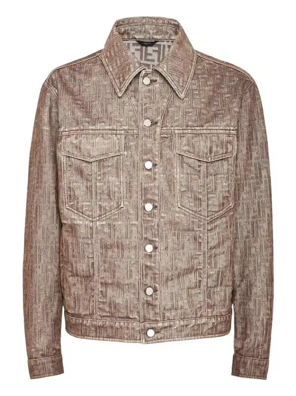 Fendi Ff Monogram Denim Jacket - Nude