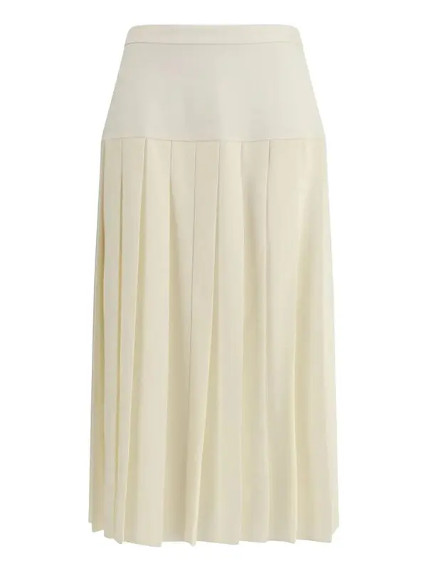 Alessandra Rich Pleated Midi Skirt - Nude