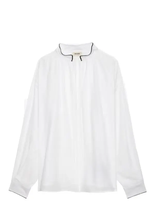 Zadig&Voltaire Long Sleeve Shirt With Lace-up Detail - White