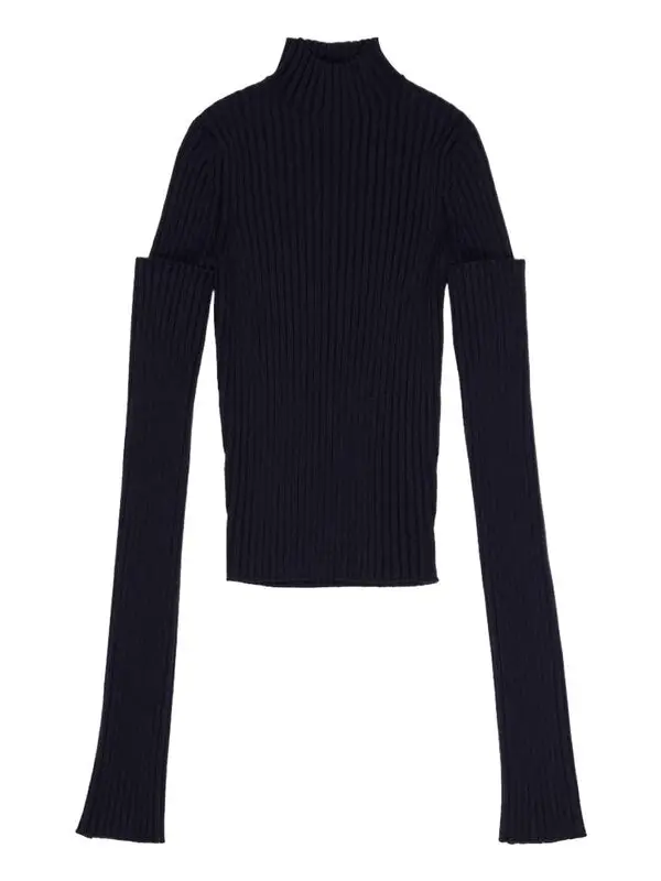 Balenciaga Knit Sweater With Detachable Sleeves - Black