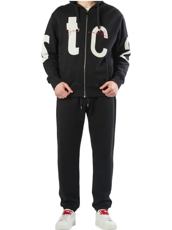 Just Cavalli Printed Zip-up Hoodie - Black