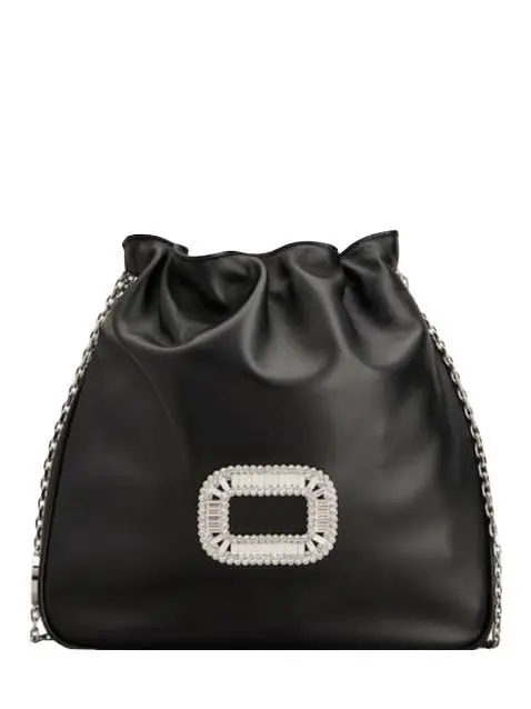 ROGER VIVIER Pilgrim Mini Bag With Crystal Buckle - Black