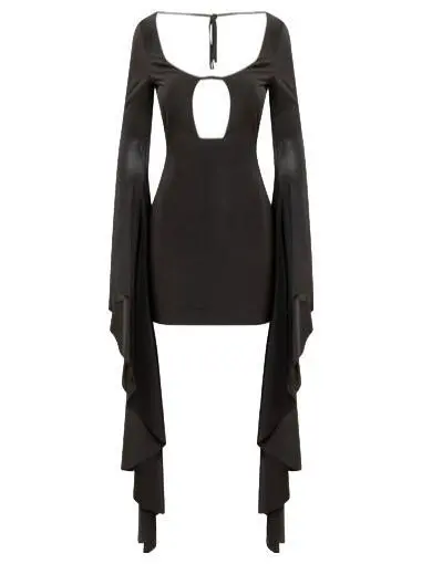 Giuseppe Di Morabito Cut Out Draped Sleeves Mini Dress - Black