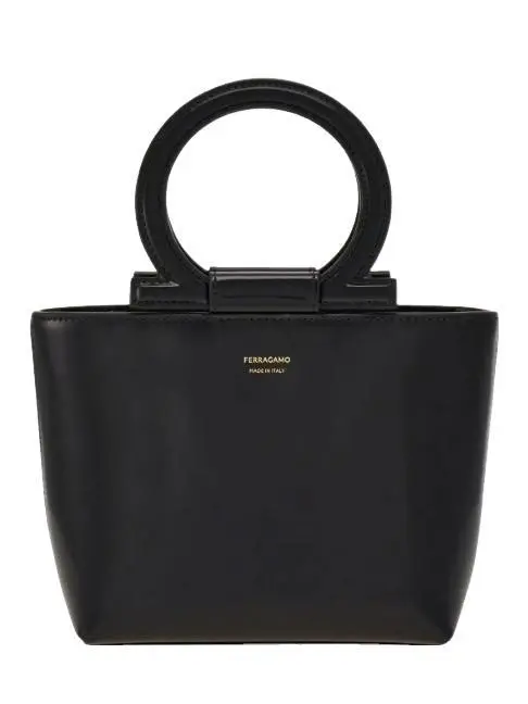 FERRAGAMO Gancini Mini Handbag - Black