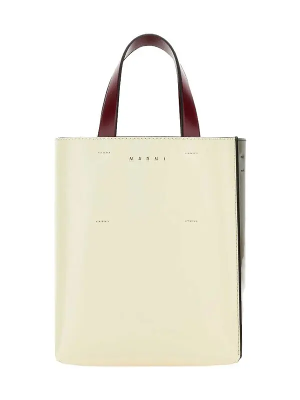 Marni Two-tone Leather Tote Bag - Nude